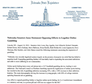 Nebraska Senators Speak Out Against Online Sports Betting